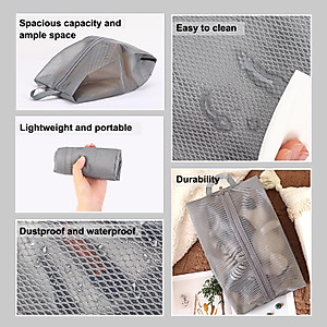 Fixwal Shoe Bag for Travel, Waterproof Travel Shoe Bag for Packing, Travel Shoe Bags for Packing, Translucent Shoe Bag for Men and Women, Large, Grey