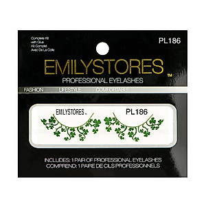 EMILYSTORES Green Lashes Shamrock 3D Clover Leaves Leprechauns For St. Patrick's Day Masquerade Halloween Costume Eyelashes 1 Pair