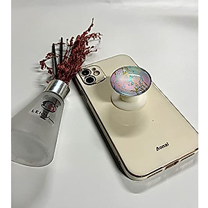 WUYULB Clear Glitter Purple Blue Marble Design Expandible Collapsible Mobile Phone Grip Cell Phone Stand Holder for Smartphones Cellphone Accessory