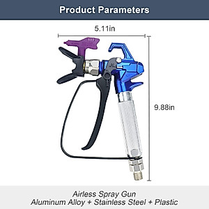 Airless Paint Spray Gun Sprayer High Pressure 3600 PSI 517 Nozzle Tip