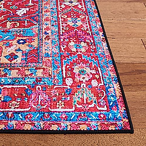 SAFAVIEH Tucson Collection Machine Washable Slip Resistant 8' x 10' Navy/Red TSN121N Oriental Medallion Living Room Dining Bedroom Area Rug