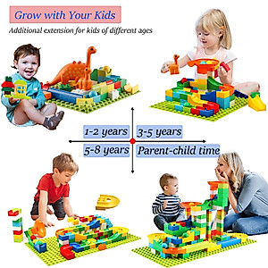 Marble Run Building Blocks, 145 PCS Classic Big Blocks STEM Toy Bricks Set Kids Race Track Compatible with All Major Brands Bulk Bricks Set for Boys Girls Toddler Age 3,4,5,6,7,8+