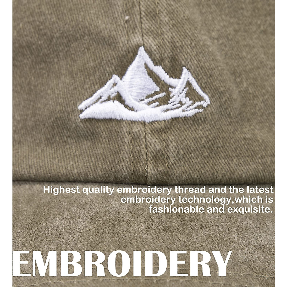 DASMINI Dad Hats for Men Womens Baseball Caps Mountain Hat Adjustable Unstructured Vintage Outdoor Cap(Olive)