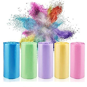 150 Counts Small Trash Bags, Garbage Bags 4 Gallon, 5 Liter Trash Can Liners , Bathroom trash bags wastebasket for bathroom home office , Thick 0.6 MIL /Capacity 4 Gal/5 Rolls, Colored