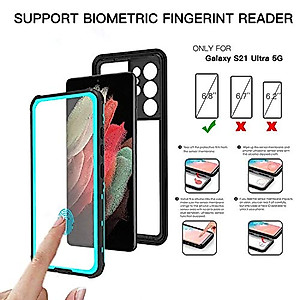 Samsung Galaxy S21 Ultra Waterproof Case, Galaxy S21 Ultra Case with Screen Protector, Heavy Duty Protective IP68 Waterproof Case for Samsung Galaxy S21 Ultra 6.8",2021 (S21 Ultra-6.8", Teal)