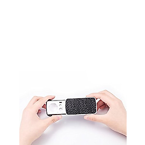 Snowmanna-30X/60X/90X LED Lighted Slide Out Pocket Magnifying Glass High Magnification with LED and UV Lights Portable Loupe Magnifier Loop Currency Detecting Jewelry Magnifier (Black)