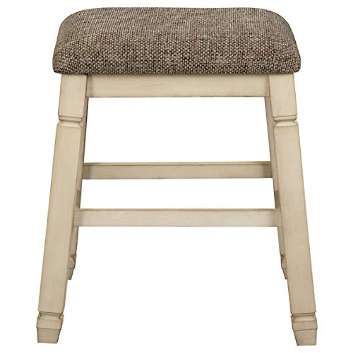 Signature Design by Ashley Bolanburg Farmhouse 24" Counter Height Upholstered Barstool, 2 Count, Whitewash