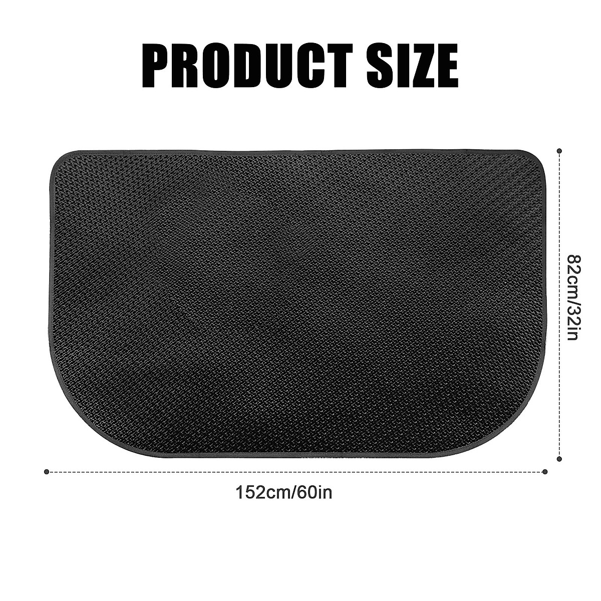 60x32'' Fireplace Mat, Thickened Fiberglass Fireproof Rug Fireplace Hearth Mat Anti-Slip Black Flame Resistant Pad Sparks Ember Fireplace Floor Protector for Indoor Outdoor