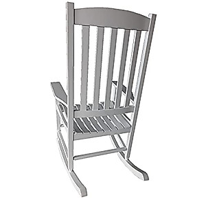 MicroMall Mainstays Outdoor Wood Porch Rocking Chair, White Color, Weather Resistant Finish