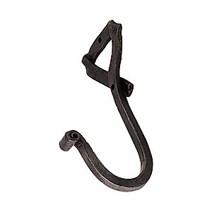 GoCraft Handmade Wrought Iron Coat Hook | Hook for Coats, Towels, Scarves | Forged Metal Decorative Colonial Wall Decor