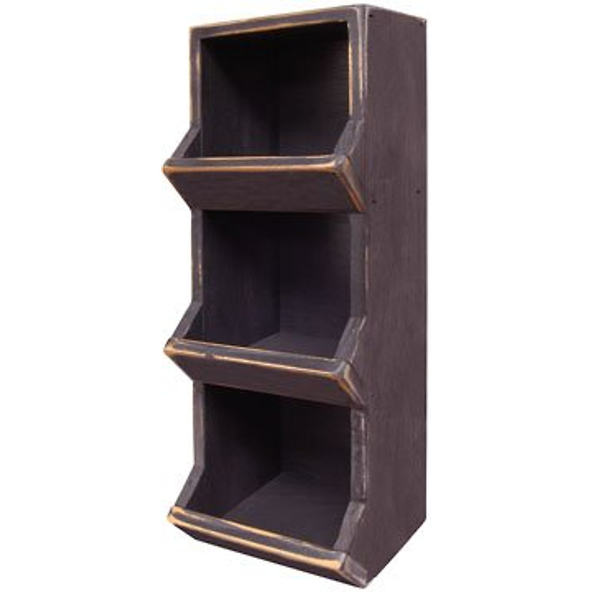 CWI Bin Shelf Vertical Primitive Country Rustic Black