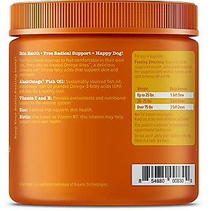 Zesty Paws Omega 3 Alaskan Fish Oil Chew Treats for Dogs - with AlaskOmega for EPA & DHA Fatty Acids - Hip & Joint Support + Skin & Coat Bacon Flavor – 90 Count