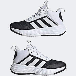 adidas Originals Flex Basketball Shoe, Black/White/Black, 2 US Unisex Little Kid