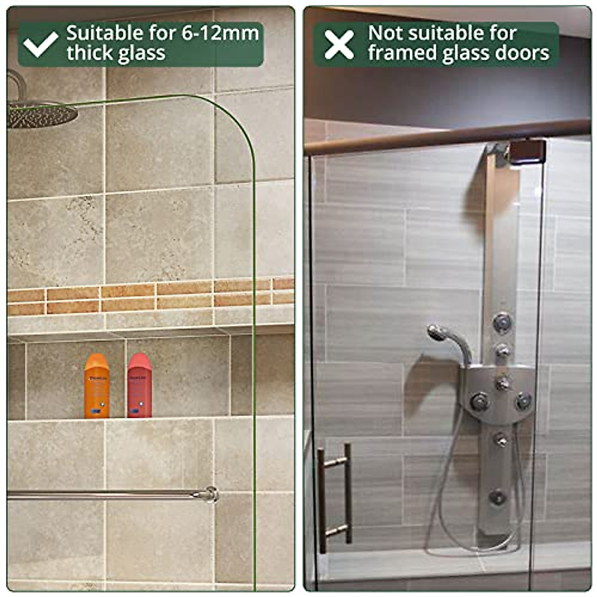 JiGiU Over Shower Glass Door Hook, 4 Pack Over Door Hooks for Shower Door Silver 304 Stainless Steel Rack Hooks Brushed Nickel Over The Door Hanging Shower Squeegee Hook No Drill for Bathroom