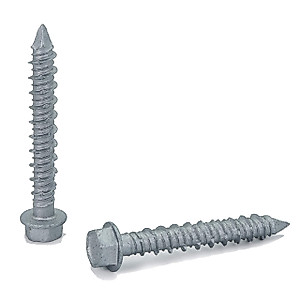 CONFAST 1/4" x 1-3/4" Concrete Screws 410 Stainless Steel Hex with Concrete Drill Bit for Anchoring to Masonry, Block or Brick (50 per Box)