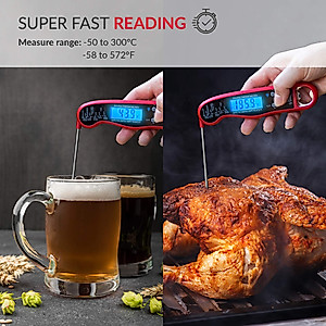 Vulter | Gift Box Digital Instant Read BBQ Food Thermometer | Unique Christmas, Halloween, Birthday, Gifts for Mom, Men, Woman who has Everything | Red