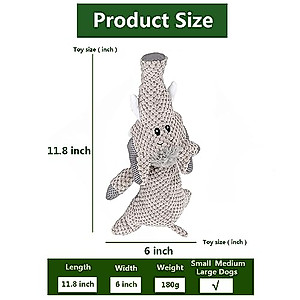 DomKim Plush Squeaky Dog Toy for Small/Medium Dogs,Soft Durable Interactive Dog Toys for Teething Relieve Anxiety, Stuffed Soft Durable Chew Toys Ggressive Chewers Grey(Elephant)