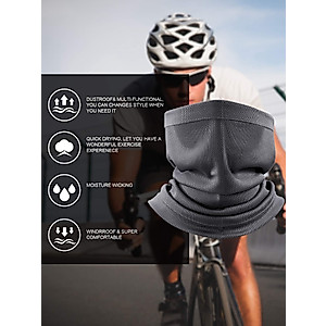 4 Pieces Summer Neck Gaiter Bandana Face Scarf Mask Sun Protection Thin Breathable Neck Gaiter for Men Women Cycling Running