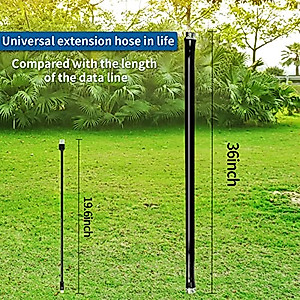 TEKIIOO Short Garden Hose 3ft x 5/8", Garden Lead-In Hose, Heavy Duty, Anti-Kink, Flexible, No-Leaking, MALE to Female, Black