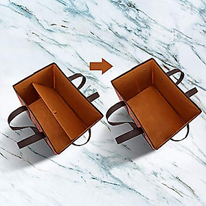 Foraineam Reusable Grocery Bags 3 Pattern Assorted Durable Heavy Duty Grocery Totes Bag Collapsible Grocery Shopping Box Bags with Reinforced Bottom