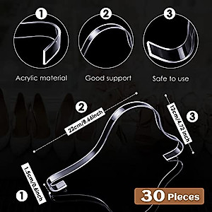 Patelai Acrylic Display Sandal Clear Shoes Display Insert Acrylic Shoe Display Stand for Women Shoe Display Home Retail Shop (30 Pcs)