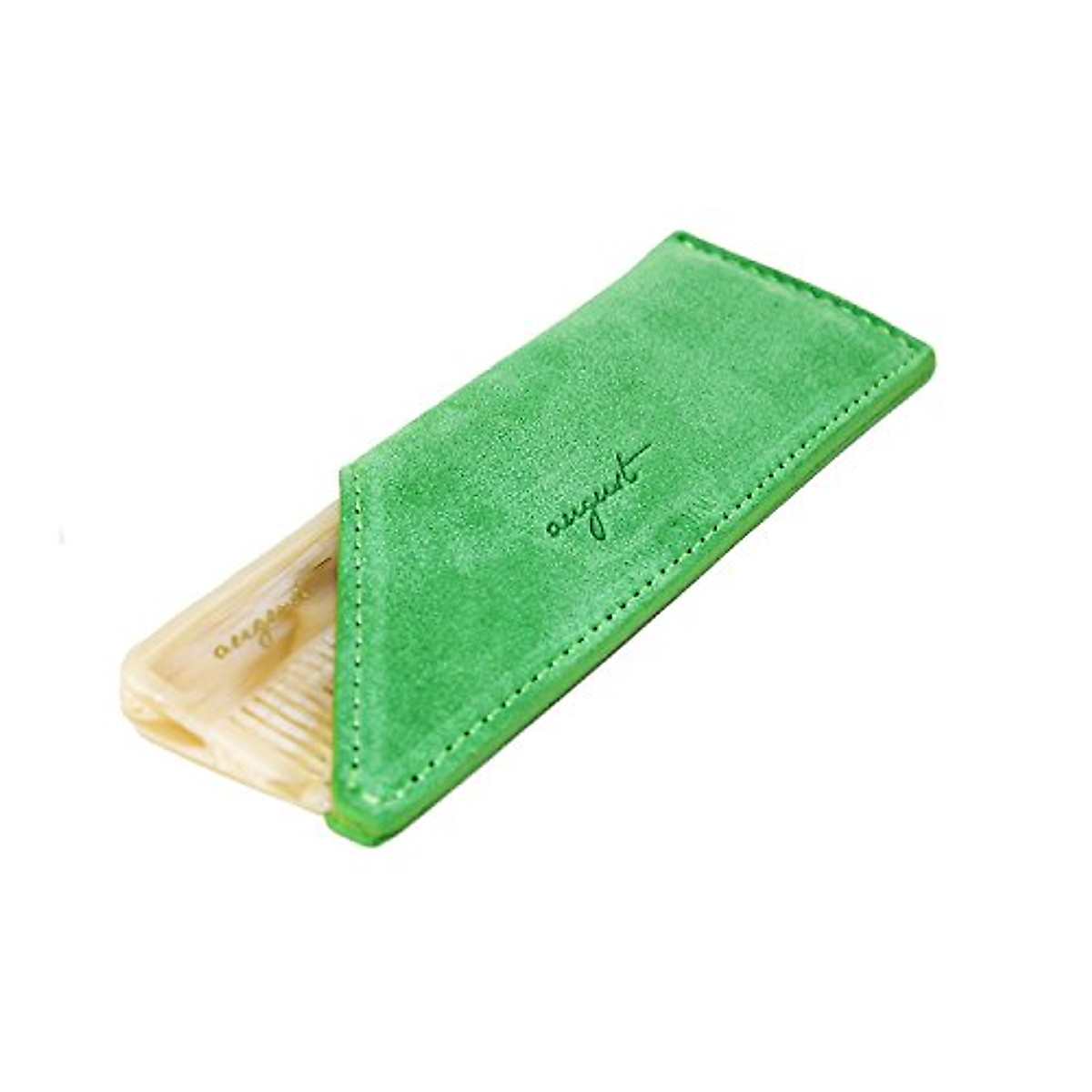 AUGUST GROOMING Soft Suede Case for Luxury Comb (Pocket, Green Suede)
