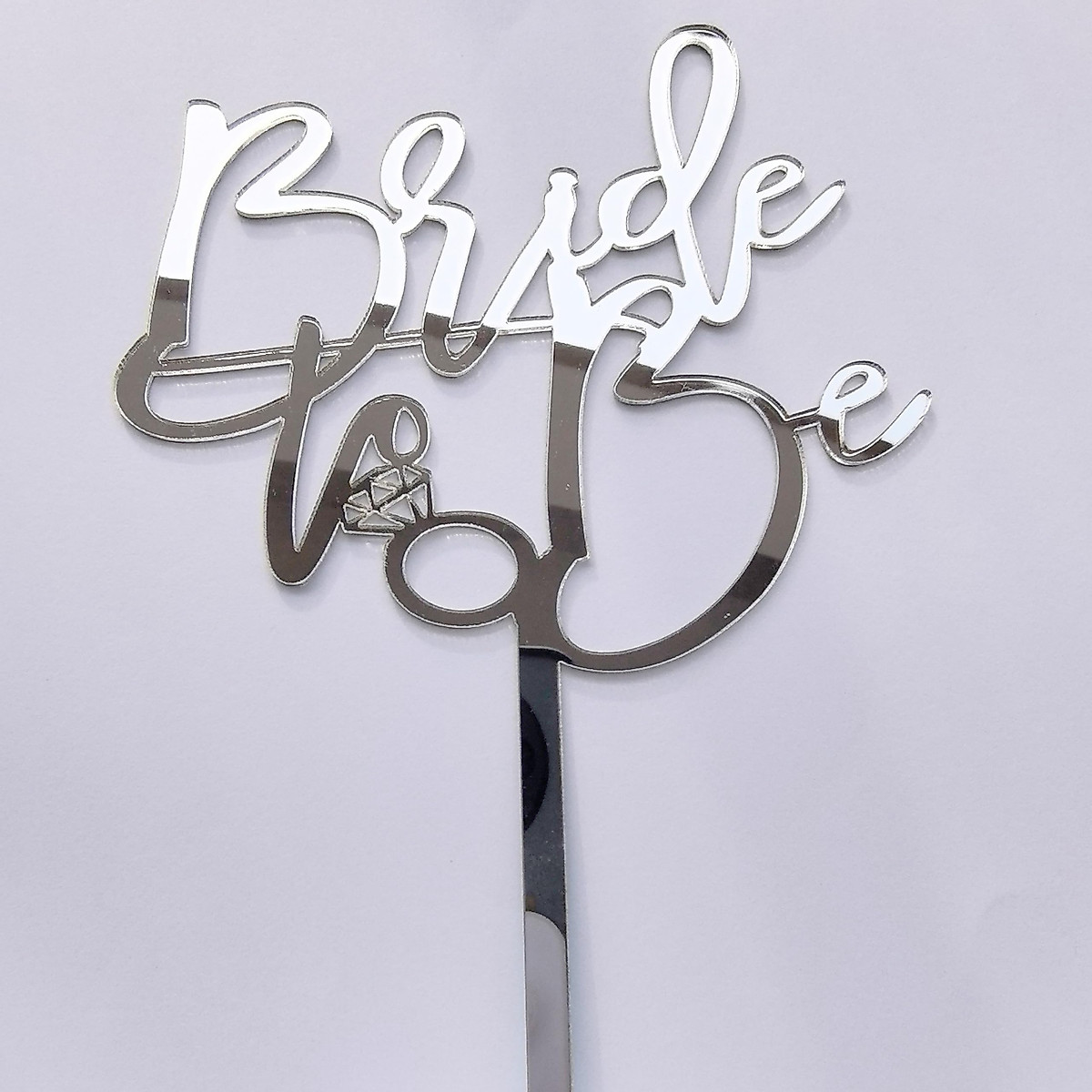 Cake Topper Silver Acrylic Bride To Be For Wedding Decorations Party Favor Cake Accessory Gift 1032-SV (Pack of 1)