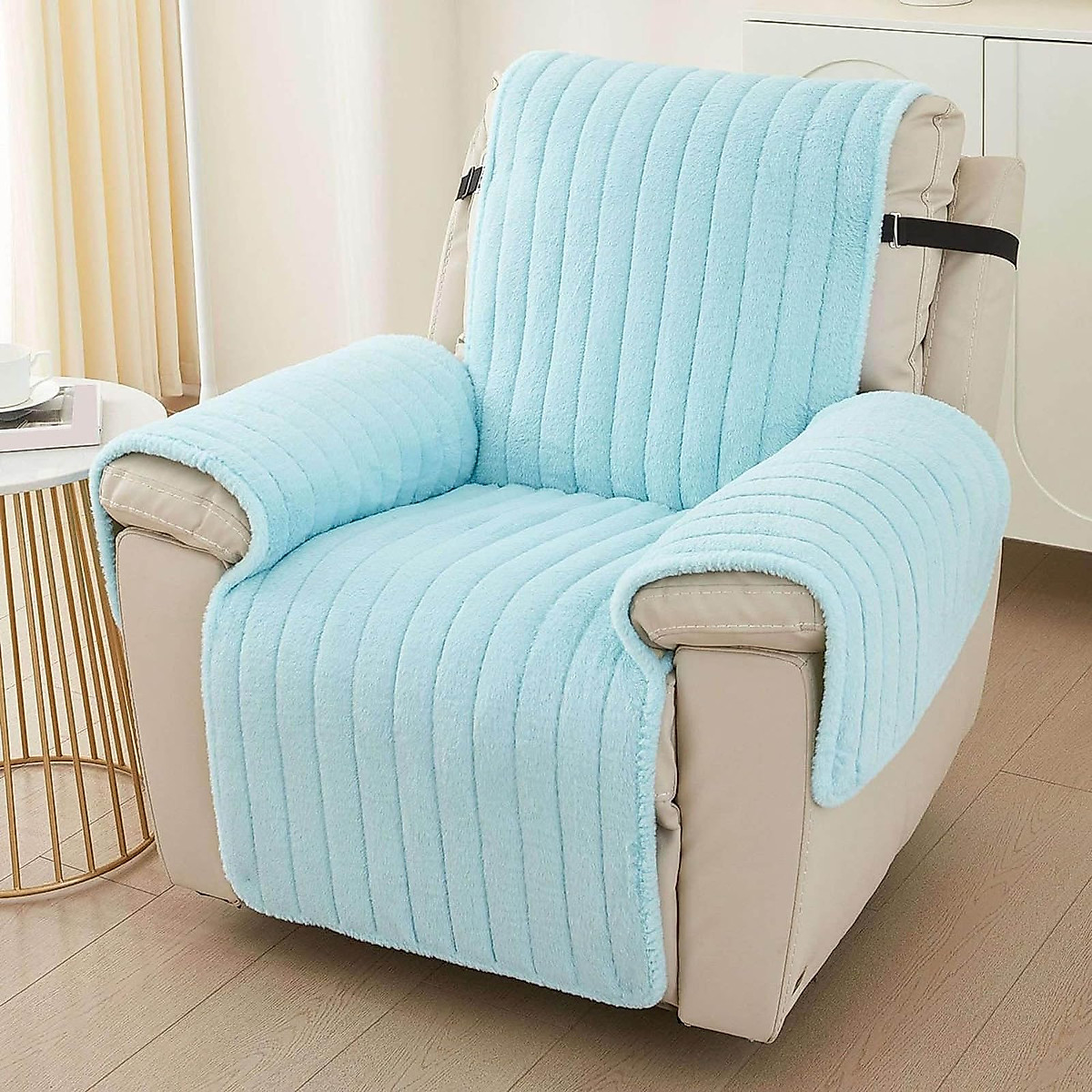 N/A Recliner Chair Protector, Stretch Armchair Couch Arm Rest Cover, Thicken Soft Warm Plush Armchair Slipcover, for Recliner, Chair, Sofa,F