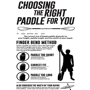 HydroPro 220 cm Carbon Fiber Kayak Paddle, Black