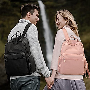 VAYEAH Medium Nylon Backpack for Women Lightweight Small Backpack Purse Travel Daypack (Black)