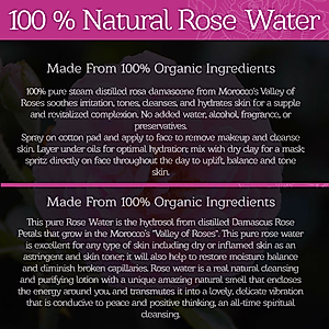 Morgan Cosmetics Organic Rose Water Spray for Face - Rose Water Spray Natural - 100% Rose Water - rosewater facial toner 4 Oz