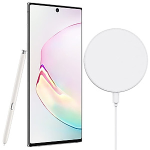 SAMSUNG Galaxy Note 10 (256GB, 8GB) 6.3" AMOLED, IP68 Water Resistant, Snapdragon 855, 4G LTE Fully Unlocked (T-Mobile, Verizon, Global) N970U (w/Wireless Charging Pad, Aura White)
