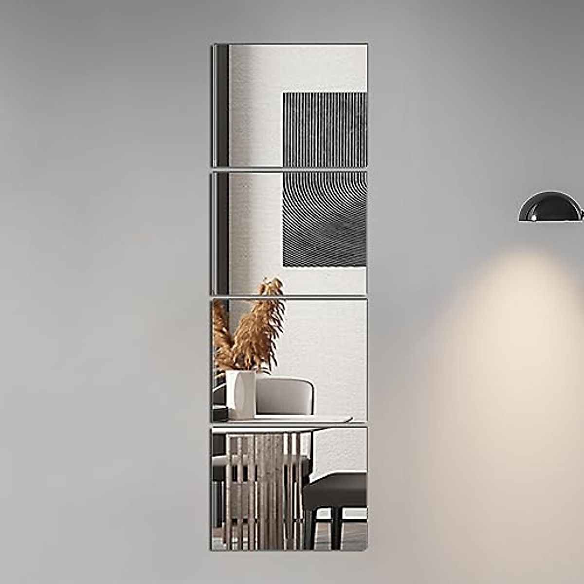 Delma Wall Mirror(Glass, 10''x8''x 4PCS)-bufahuo-bushan