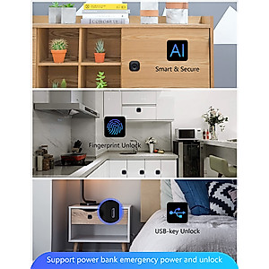 SUMNEW Fingerprint Cabinet Lock, Smart Biometric, Keyless Hidden File Drawer Wardrobe Lock, Child Safety Electric Lock, DIY Wooden Furniture for Home Office