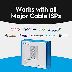 Hitron CODA56 Multi-Gigabit DOCSIS 3.1 Modem | 2.5 Gbps Max Internet Speeds | Certified with Xfinity, Charter Spectrum, Cox & More | 10x Faster Than DOCSIS 3.0 | 2.5 Gbps Ethernet Cable Modem
