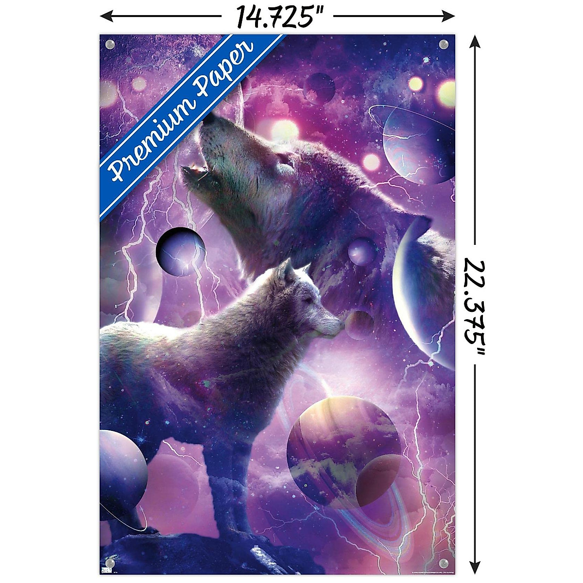 James Booker - Space Wolves Howling Wall Poster with Push Pins