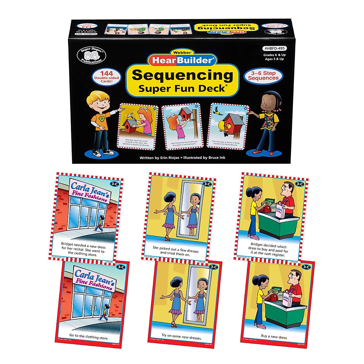 Super Duper Publications | HearBuilder Sequencing Flash Card Fun Deck | Educational Learning Resource for Children