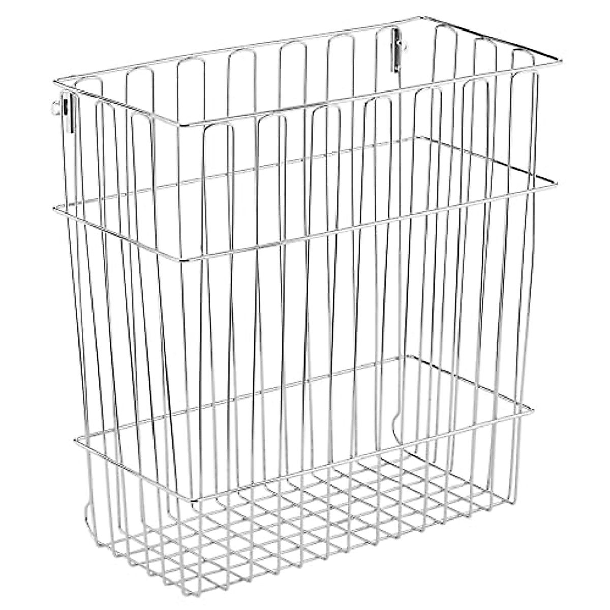 mDesign Metal Wall Mount Kitchen Storage Organizer Basket Bin/Trash Can - For Bags, Tin Foil, Wax Paper, Saran Wrap - Hardware Included - Solid Steel - Chrome