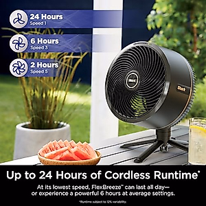 Shark FlexBreeze Indoor Fan for Home, Office & Bedroom, Corded & Cordless, Pedestal & Tabletop Oscillating Fan with Remote, Portable with InstaCool Misting Attachment for Outdoor Usage, FA222