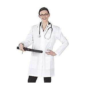 TALVANIA Lab Coat Women White Long Sleeve Uniform Lab Coats Cotton Laboratory Doctor Nurse Coat (Small)