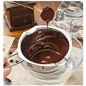 480ML Stainless Steel Double Boiler Universal Melting Pot for Melting Chocolate, Candy, Candle, Soap and Wax(304 Steel)