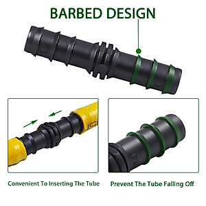 Minelife 25 Pcs Drip Irrigation Fittings for 1/2" Tubing, Irrigation Kits Accessories - 1 Switch Valve, 6 Tees, 6 Couplings, 6 Elbows, 6 End Cap Plugs, Barbed Connectors for Drip or Sprinkler Systems