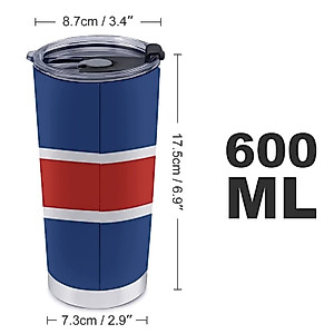 Union Jack UK Flag Travel Coffee Mug with Lid Stainless Steel Car Tumbler Vacuum Insulated Cup Double Wall 20 Oz