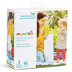 Munchkin® Toss™ Portable Disposable Diaper Pail, 3 Pack, Holds 90 Diapers