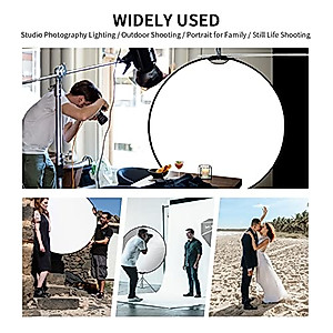 Selens 43 Inch (110cm) Photography Reflector, Collapsible Light Reflector with Carrying Case, 5 in 1 Reflector for Photography Photo Studio Lighting -Translucent, Silver, Gold, White and Black