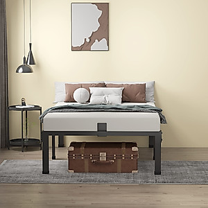 MAF 12 Inch Twin Bed Frames with Mattress Slide Stopper Black Heavy Duty Metal Platform Bed Frame Steel Slat Support, No Box Spring Needed, Noise Free, Easy Assembly