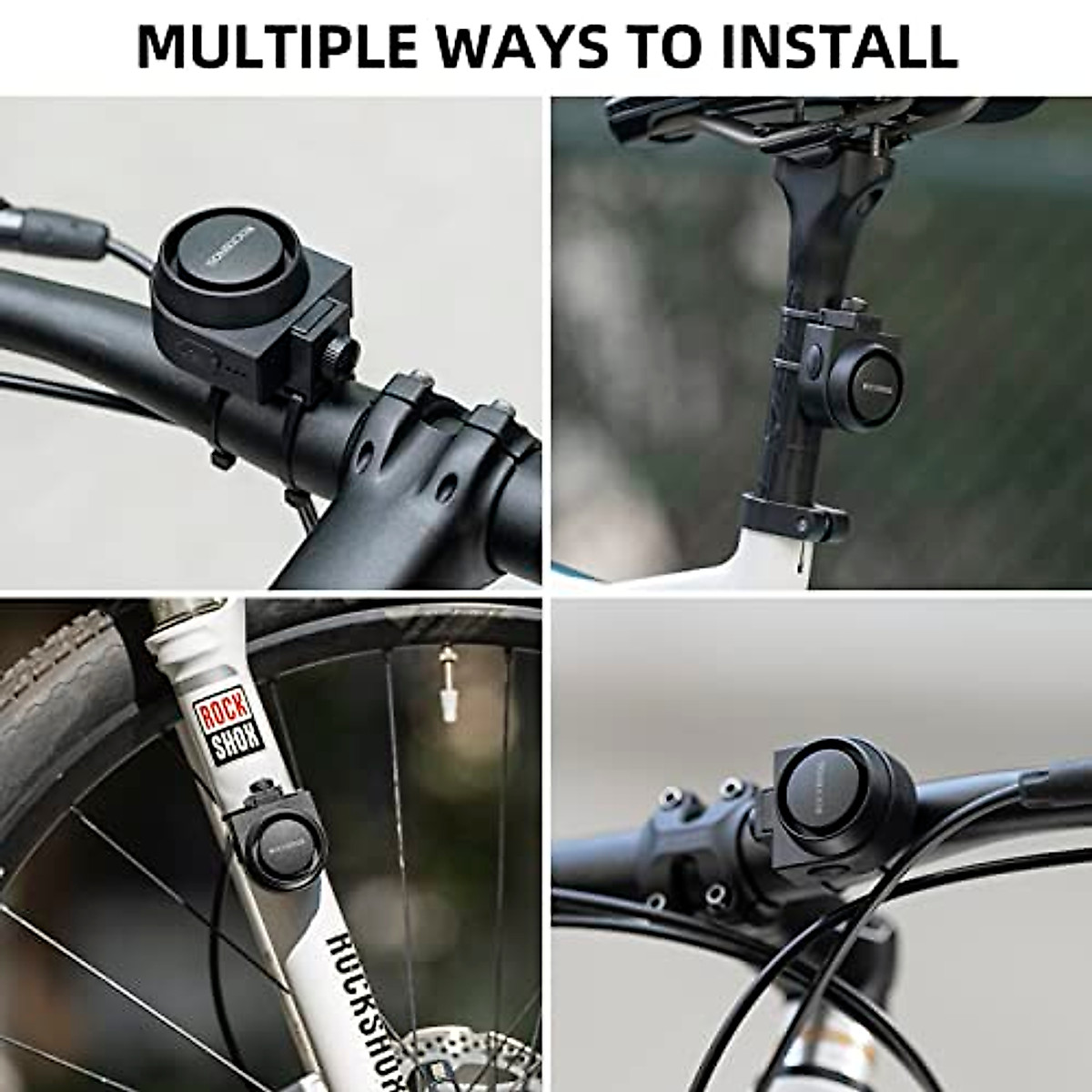 ROCKBROS 115dB Bike Alarm Wireless Vibration Motion Sensor Waterproof Motorcycle Alarm with Remote