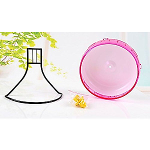 8.2 Inches Hamster Syrian Hamster Gerbil Rat Hedgehog Running Wheel Mute Exercise Wheel (Pink)
