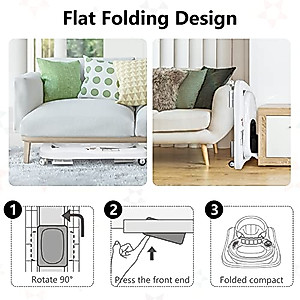 INFANS Foldable Baby Walker, 3 in 1 Toddler Walker Learning-Seated Walk-Behind for Boys and Girls, Adjustable Speed Rear Wheels, Safety Bumper, Detachable Seat Cover, Anti-Rollover (Black)