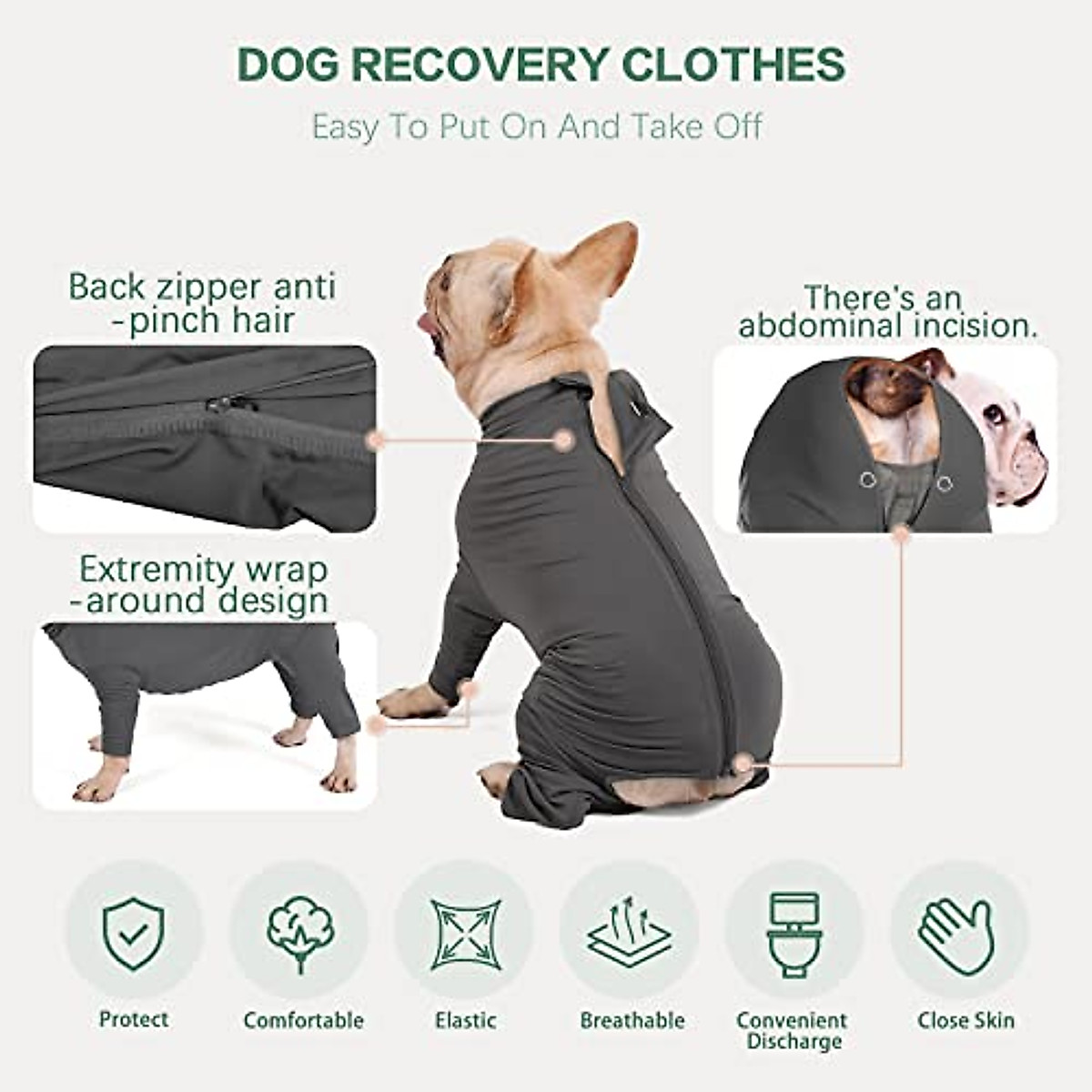 Dog Cone Alternative After Surgery for Large, Comfy Dog Onesie Recovery Suit for Surgery Male, Spay Dog Shirts for Medium Dogs Girl Female (XXXL Boxer)